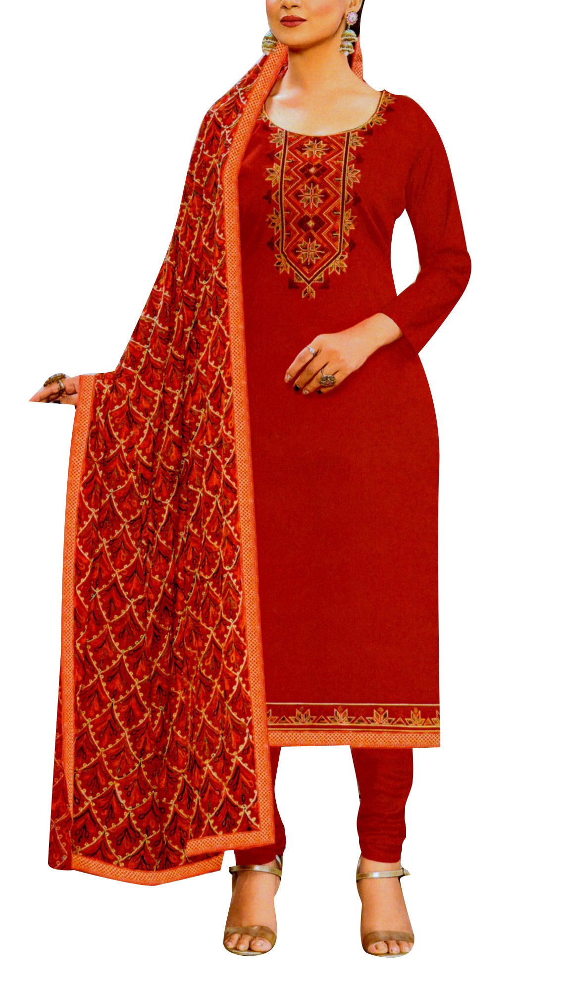 Designer Partywear Fulkari Dupatta Salwar Kameez Suit Embroidered Dres ...